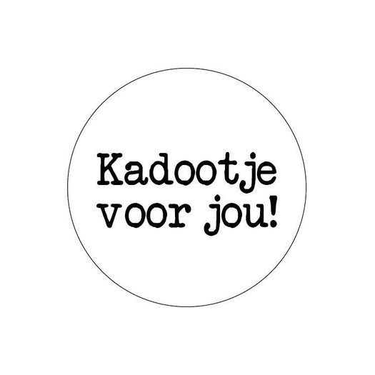 Sticker Kadootje Voor Jou Witzwart Vlindersinjebuik